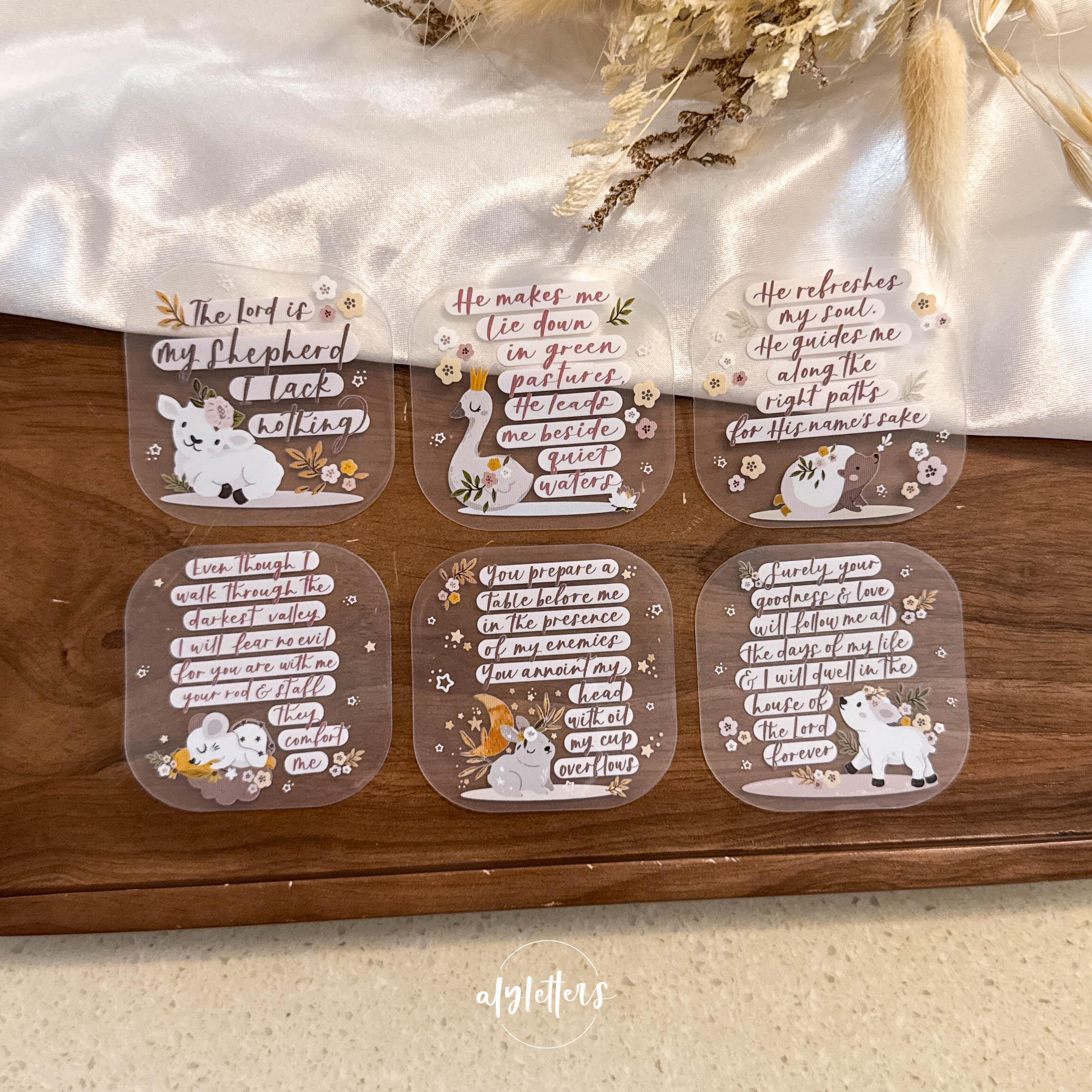 Psalm 23 | 6 Individual Stickers – Alyletters