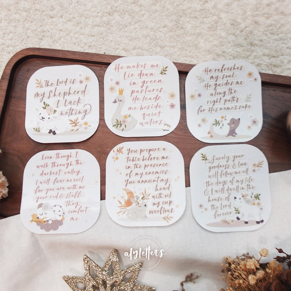 Psalm 23 | 6 Individual Stickers – Alyletters