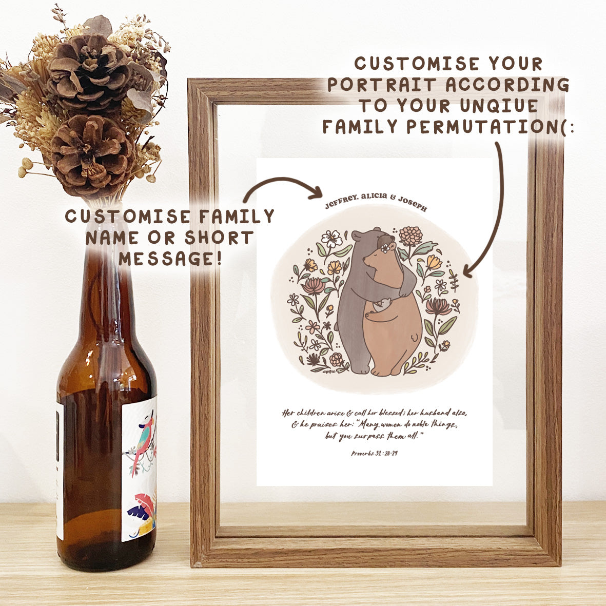 Bear Hug | Bespoke Family Verse Frame – Alyletters